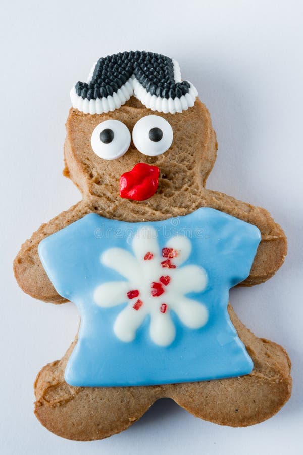 Funny Gingerbread Cookie on a White Background Stock Photo - Image of ...