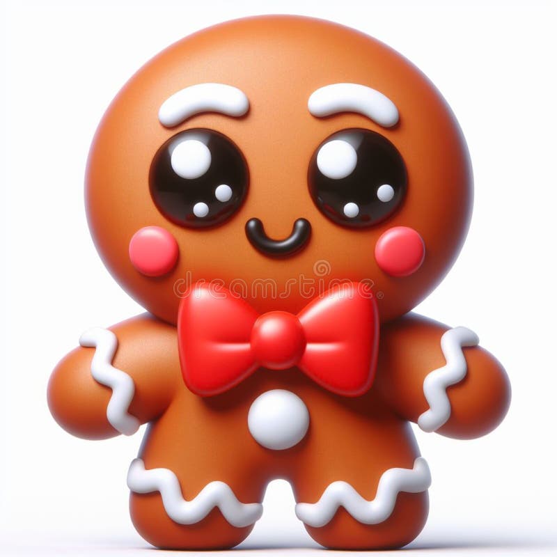 Funny Gingerbread Man Cartoon. AI Generated Stock Illustration ...