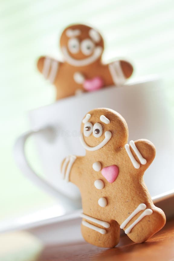 Funny gingerbread men stock image. Image of dessert, cute - 34255499