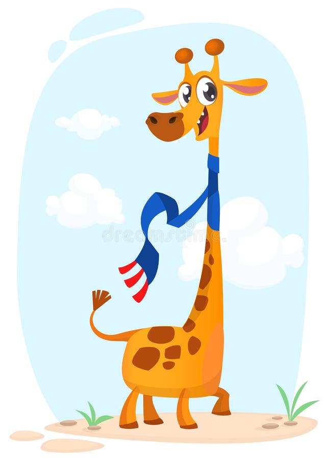 Funny Giraffe Cartoon Design. Vector Illustration Stock Vector ...