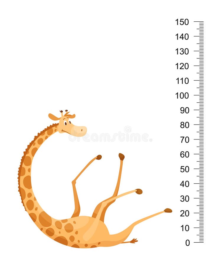 Funny Giraffe Cheerful Funny Giraffe With Long Neck Giraffe Meter Wall Or Height Chart Or Wall