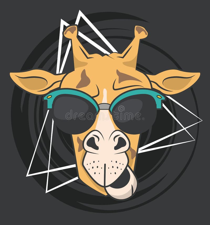 Funny Giraffe Sunglasses Stock Illustrations – 221 Funny Giraffe ...