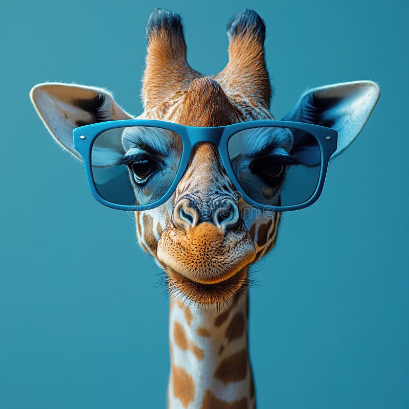 Funny Giraffe Wearing Glasses Stock Photo - Image of cute, giraffe ...