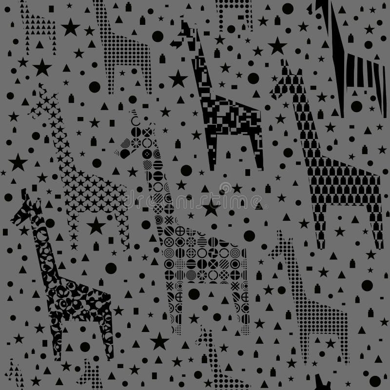 Giraffe Neck Seamless Pattern Black Stock Illustrations – 95 Giraffe ...