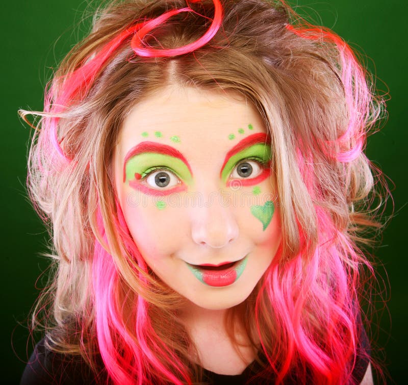 Funny girl stock image. Image of making, feathers, amusing - 12821633