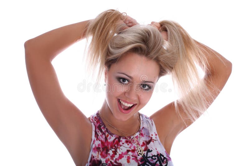 Funny girl stock image. Image of isolated, play, attractive - 8218945