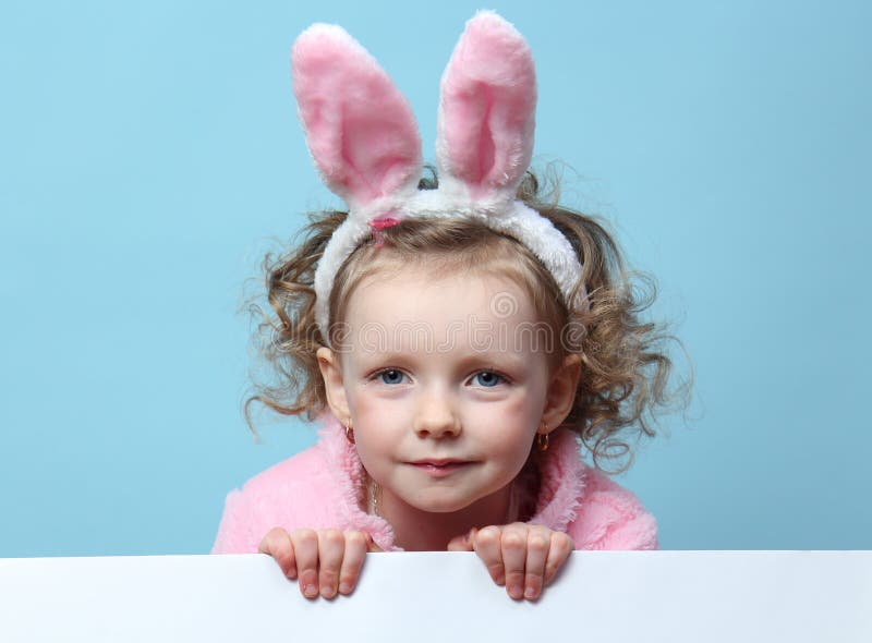 Girl with rabbit ears stock image. Image of girls, celebrations - 29989409