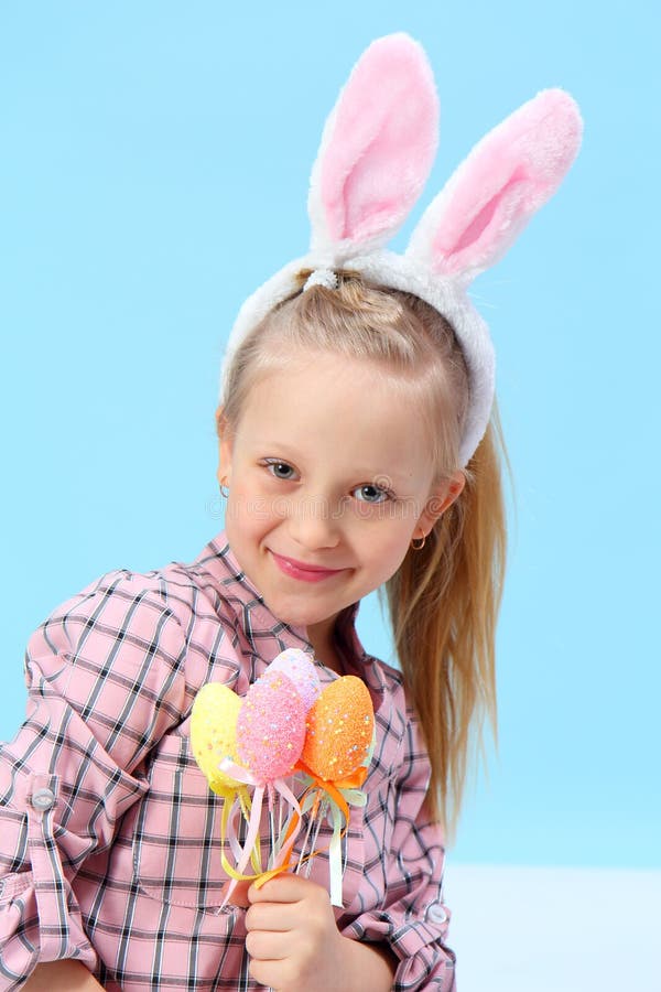 Girl with rabbit ears stock image. Image of person, attractive - 30048831