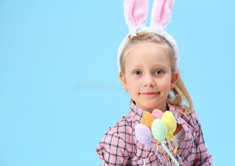Girl with rabbit ears stock image. Image of humor, hair - 30048833