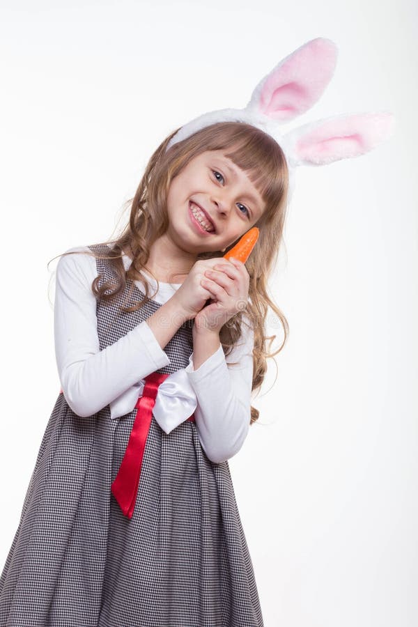 Funny Girl with Rabbit Ears Stock Photo - Image of person, people: 39250126
