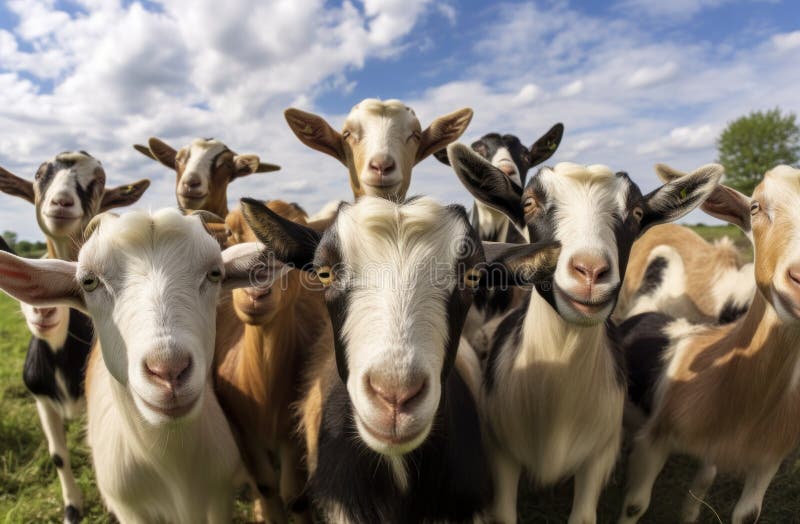 Funny goats portrait stock photo. Image of livestock - 309451752