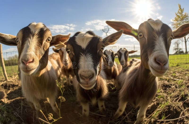 Funny goats portrait stock image. Image of country, grazing - 309453821