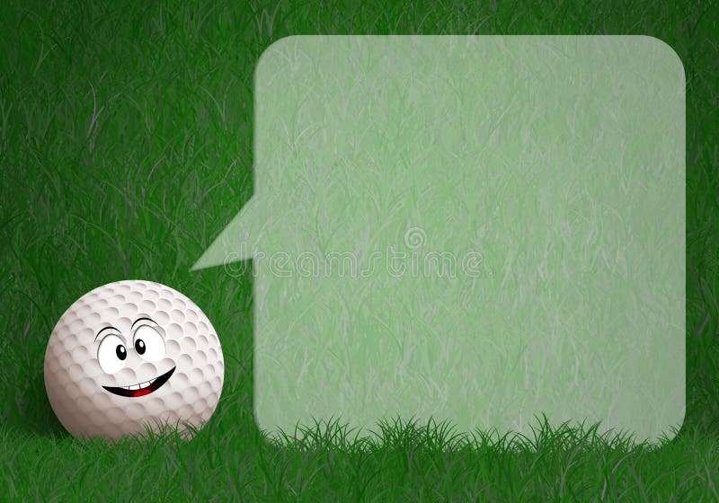 Funny Golf Ball with Club and Flag Stock Illustration - Illustration of ...
