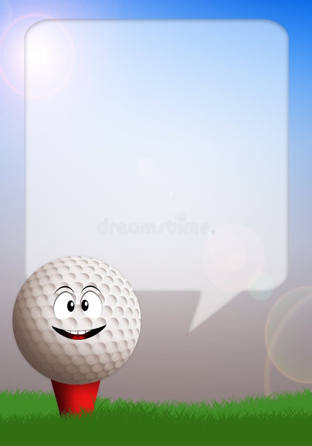 Funny Golf Ball with Club and Flag Stock Illustration - Illustration of ...