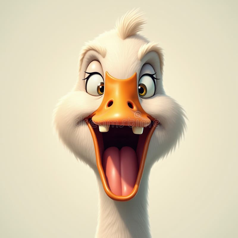 Funny Goose Cartoon Character Stock Illustration - Illustration of beak ...