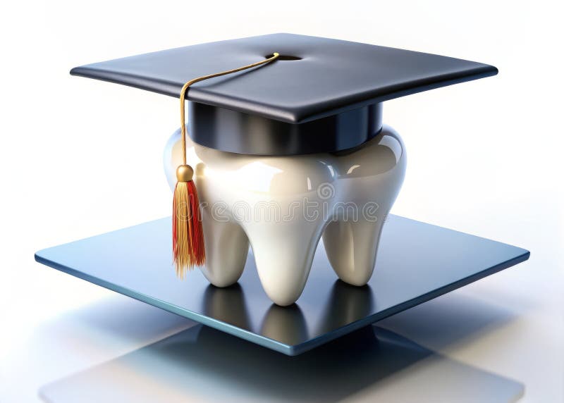 Funny Graduation Cap Tooth a Whimsical Educational Stock Image for Fun ...