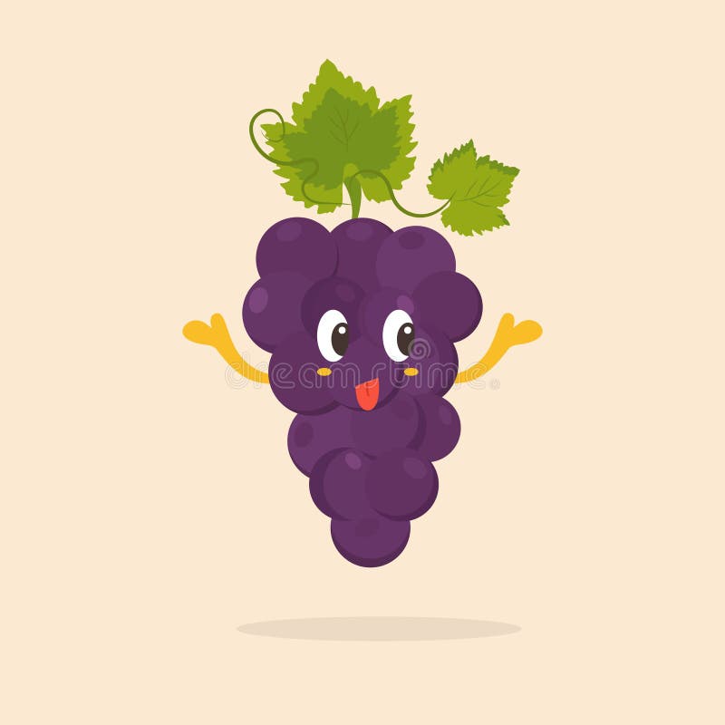 Funny Grape emoji Cartoon stock image. Illustration of friendly - 149362029