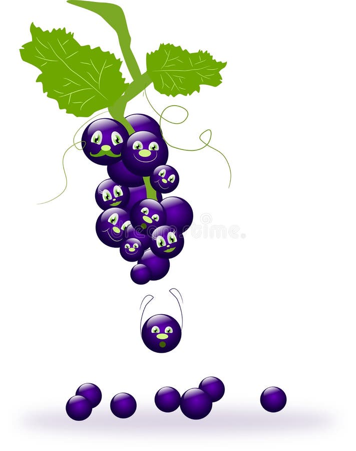 Funny Red Grapes Fruit Cartoon Illustration Stock Vector - Illustration ...