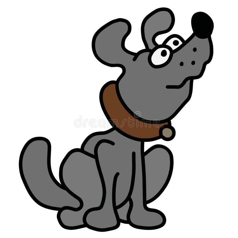 The funny gray dog stock vector. Illustration of gray - 154301091
