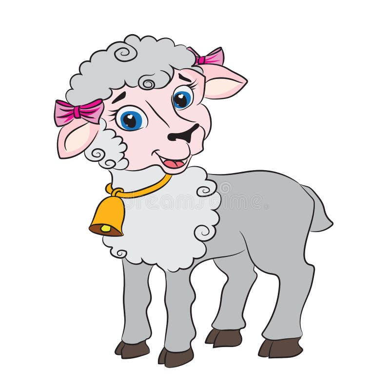 Gray sheep stock vector. Illustration of isolated, happy - 19745895