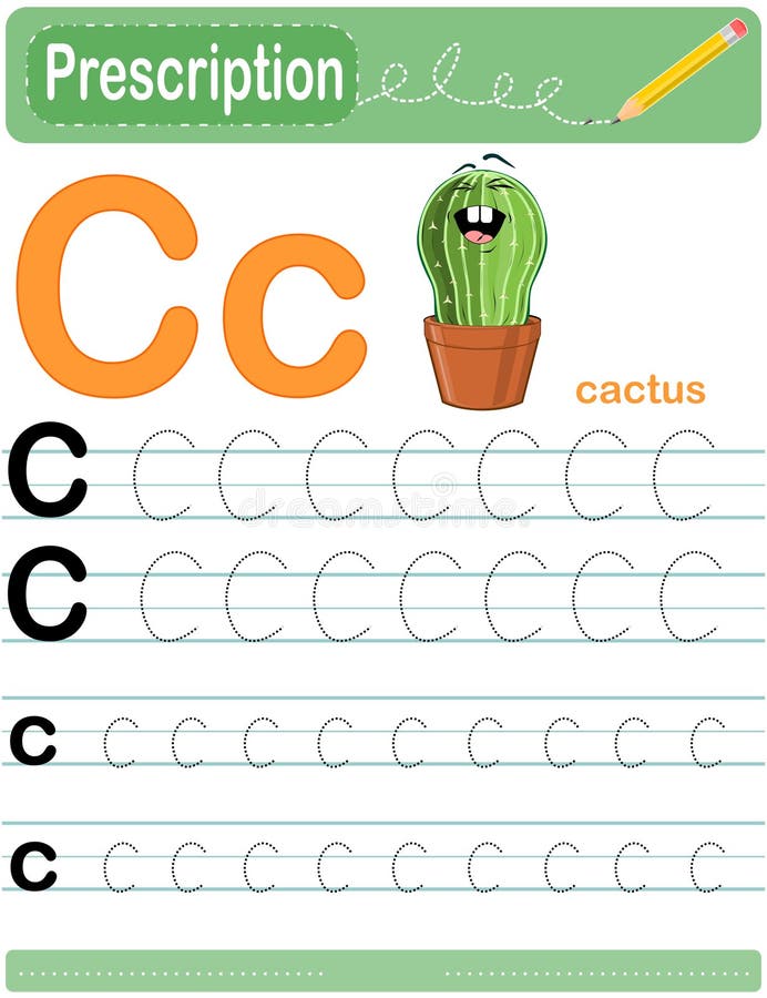 C is for green cactus stock illustration. Illustration of knowledge ...