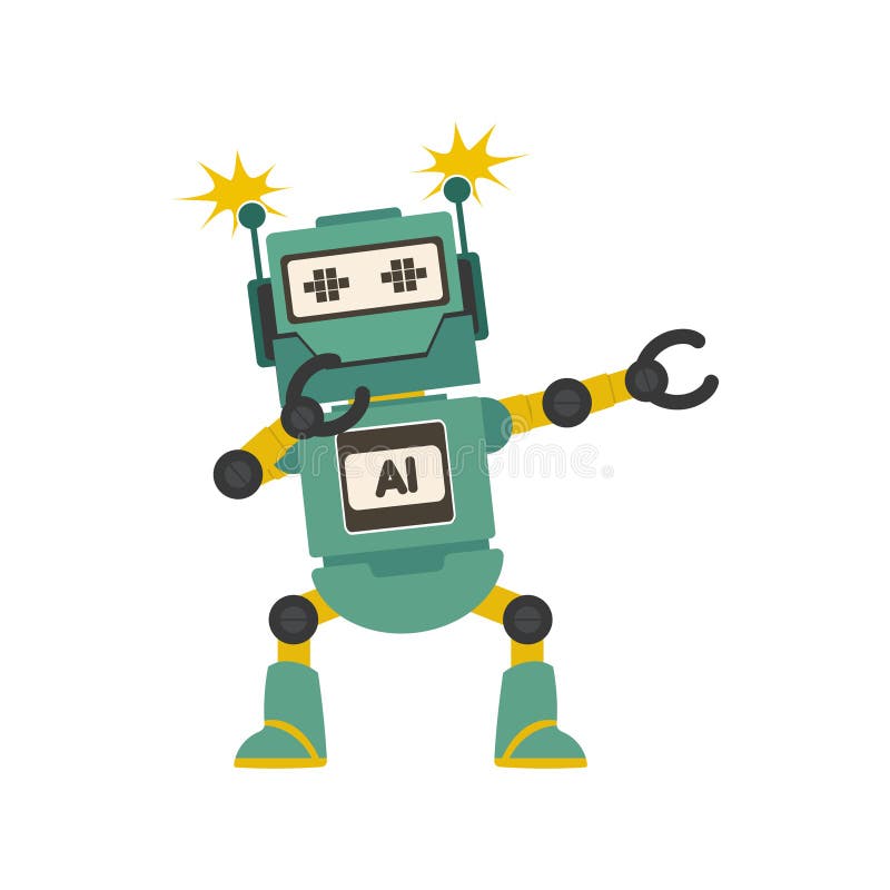 Funny Green Robot Cartoon Dab Stock Vector - Illustration of action ...
