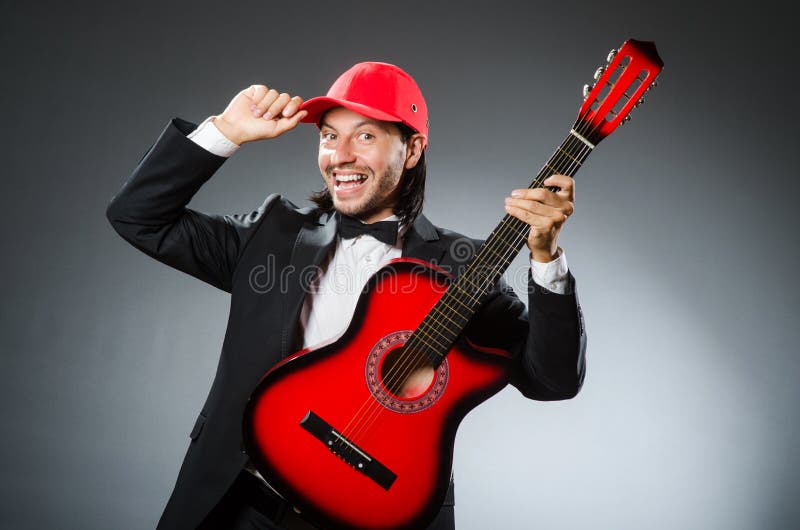 Funny guitar player stock photo. Image of melody, electric - 45504630