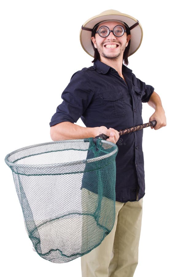 Funny Guy with Catching Net Stock Image - Image of insect, empty: 36969079