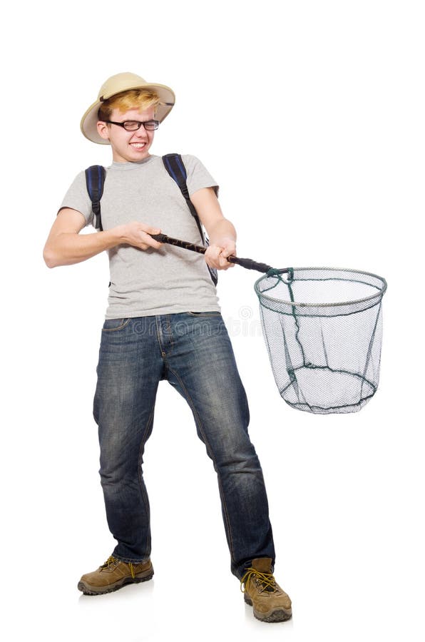 Funny Guy with Catching Net Stock Image - Image of funny, insect: 40291023