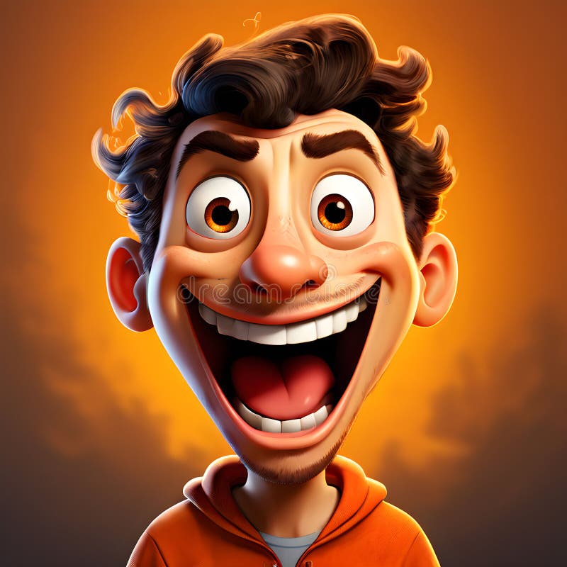 Funny guy 3d character stock illustration. Illustration of comics ...