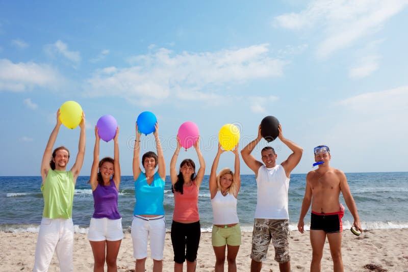 Funny Guy and People with Balloon Stock Photo - Image of balloon, ball ...