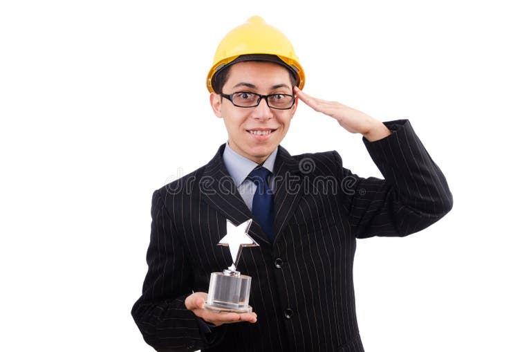 Funny guy with prize stock image. Image of achievement - 36972117