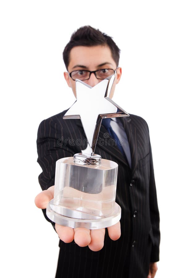 Funny guy receiving award stock photo. Image of award - 36367488