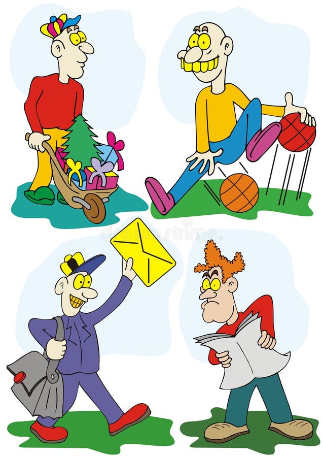 Funny Guys Cartoon Illustration Stock Vector - Illustration of foil ...