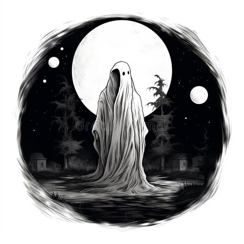 Funny Halloween Ghost Amusing Phantom Stock Illustration - Illustration ...
