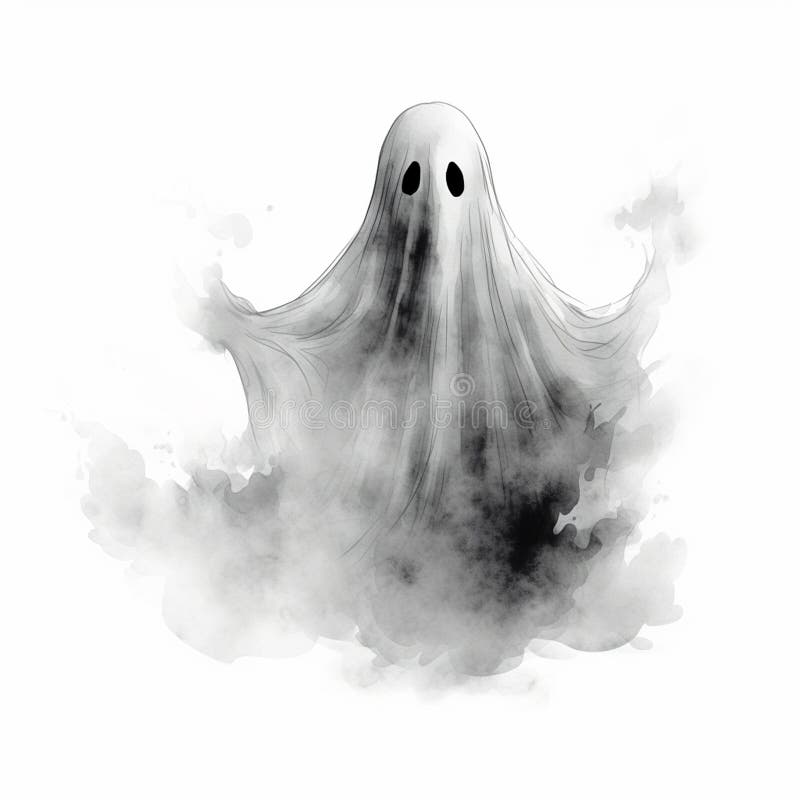 Funny Halloween Ghost Whimsically Spooky Stock Illustration ...