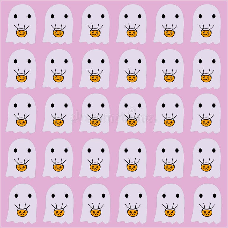 FUNNY HALLOWEEN GHOSTS DESIGN PATTERN TEXTURE Stock Vector ...