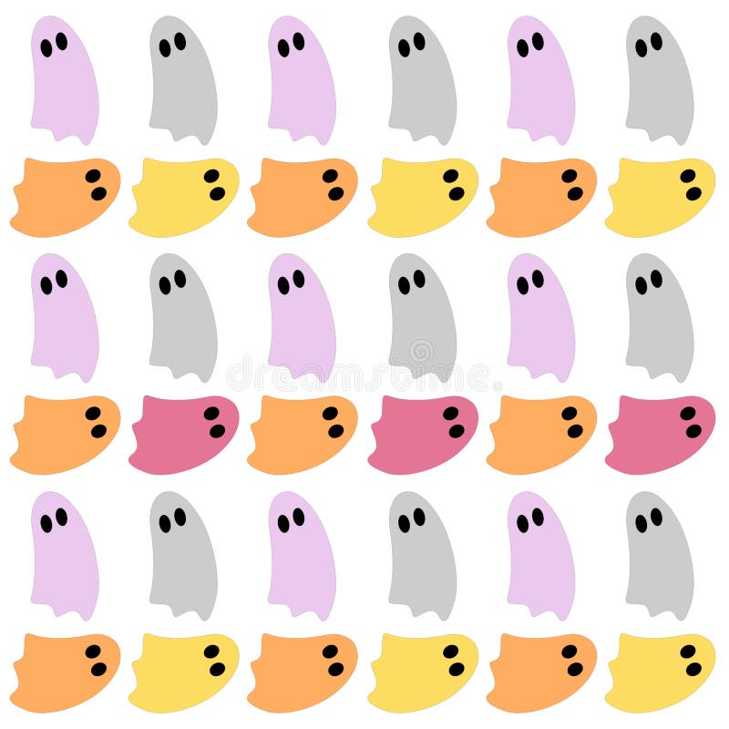 FUNNY HALLOWEEN GHOSTS DESIGN PATTERN TEXTURE Stock Illustration ...