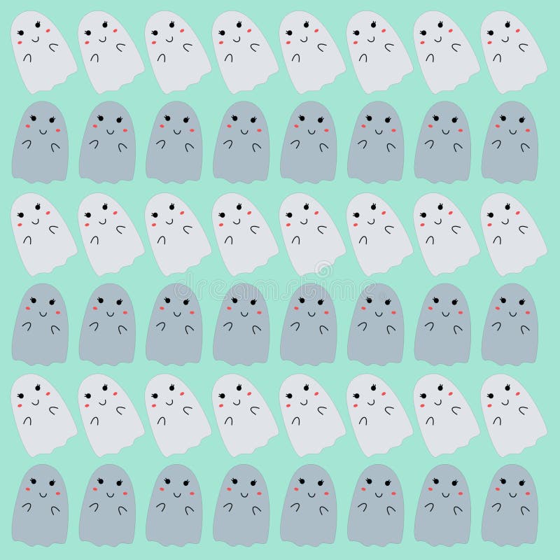 FUNNY HALLOWEEN GHOSTS PATTERN TEXTURE BACKGROUND Stock Illustration ...