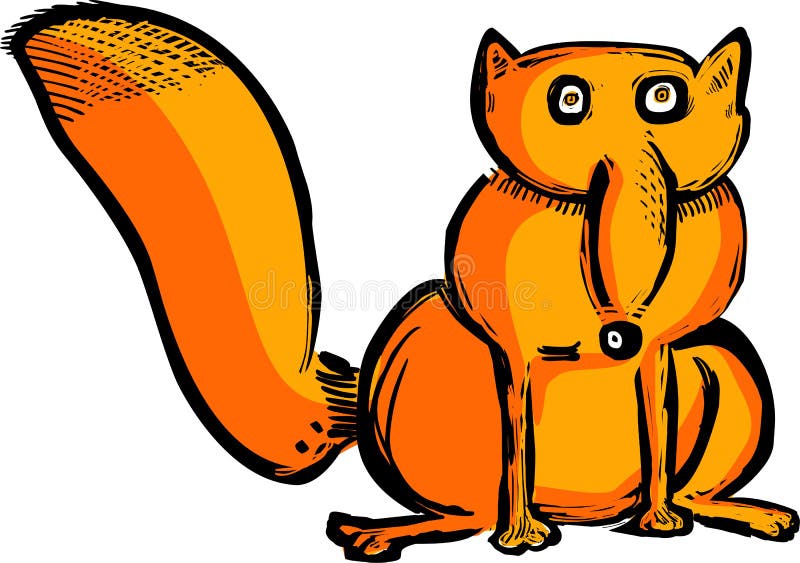 Funny hand drawn fox stock vector. Illustration of polar - 84833635