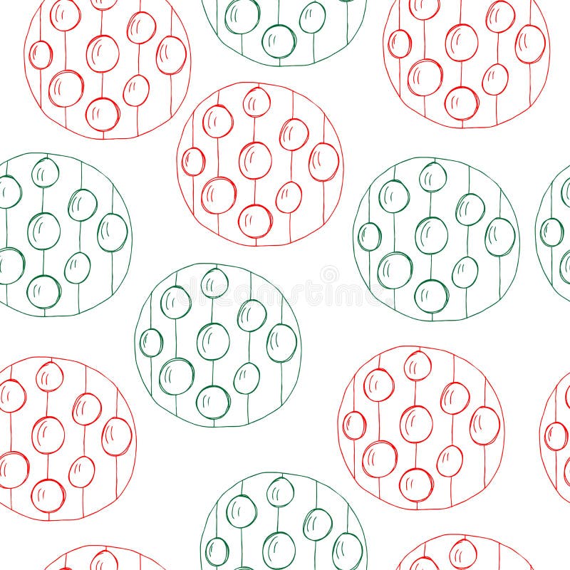 Circles. Funny Hand Drawn, Vector Seamless Pattern. Stock Vector ...