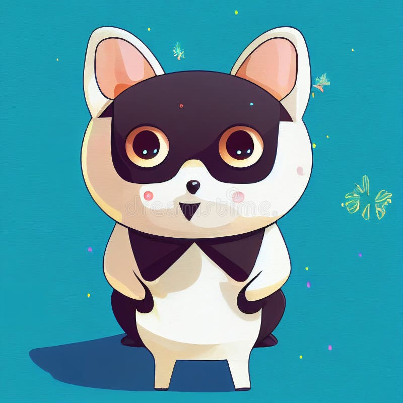 Funny Happy Animal Illustration in Chibi Style, Ai Generated Image ...
