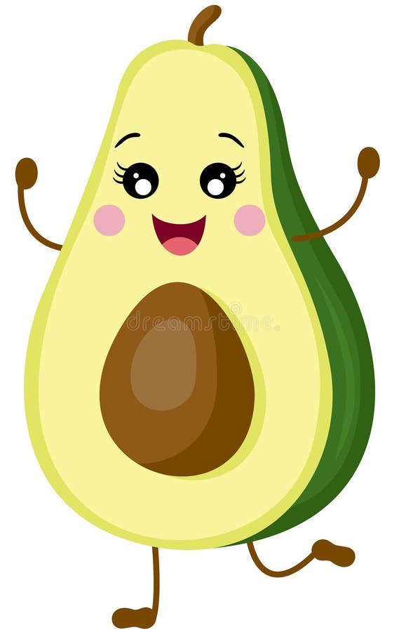 Funny Happy Avocado Character Mascot Stock Vector - Illustration of happy, mascot: 327662822