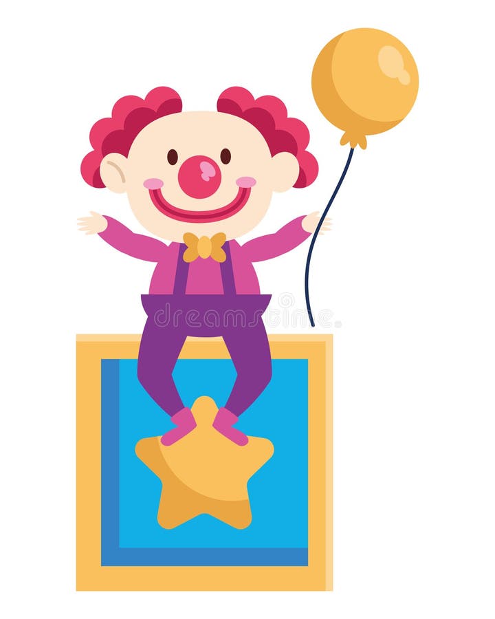 Funny Happy Clown with Balloons Stock Vector - Illustration of funny ...