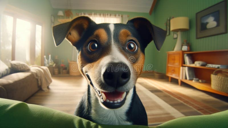 Funny Happy Dog AI Generated Stock Photo - Image of happy, brown: 325825160