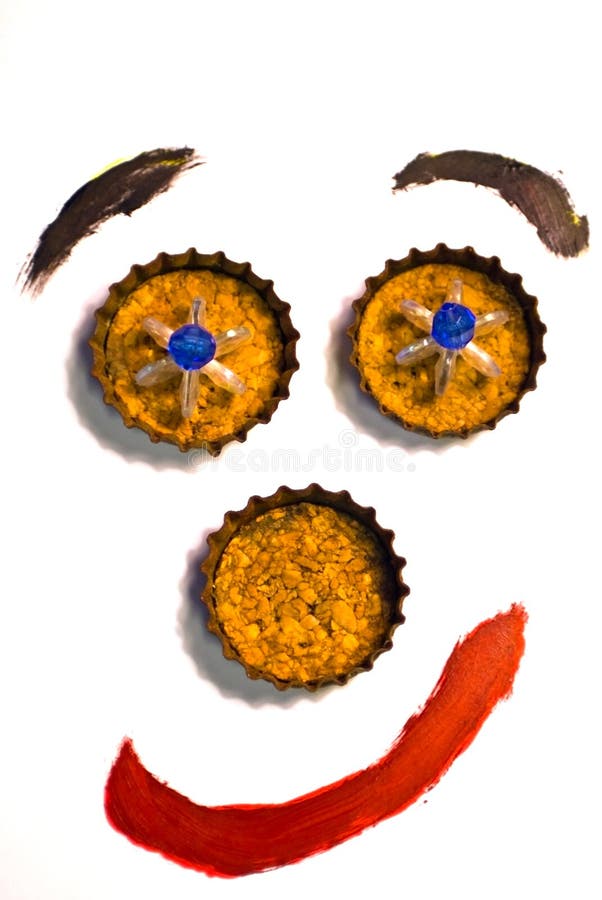 Funny Happy Face/Bottle Caps Stock Photo - Image of round, funny: 7456958