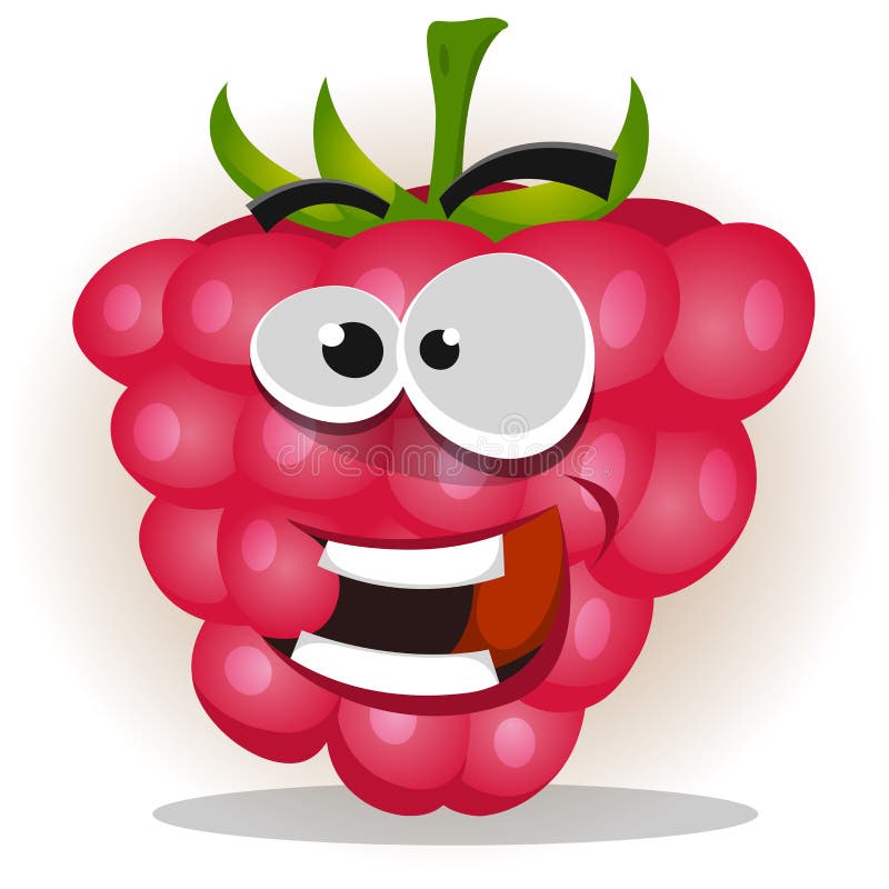 Cheerful Raspberry Cartoon Character Stock Vector - Illustration of ...