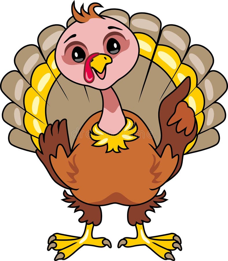 Funny Happy Turkey Isolated on White Stock Vector - Illustration of ...
