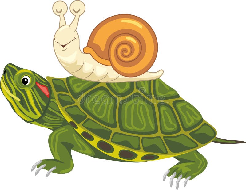 Funny Happy Turtle and Snail Stock Vector - Illustration of happy, life ...