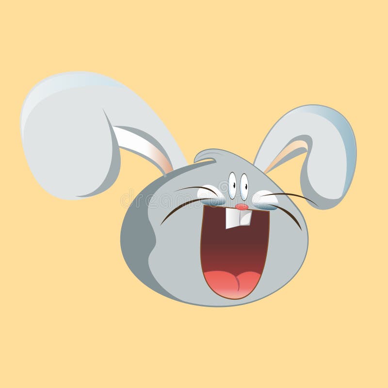 Funny Hare Head Screaming. Cartoon Vector Design Stock Vector ...